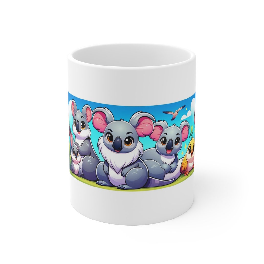 Cute Koala and Australian Animals Wrap Around Ceramic Coffee Cups, 11oz ...