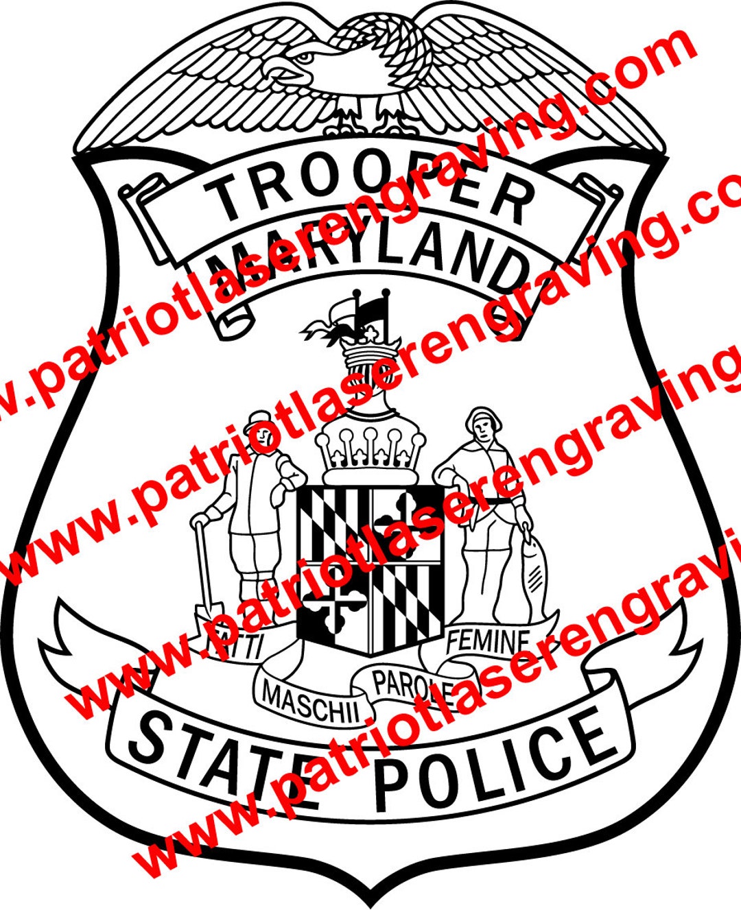 Maryland State Police Badge - Vector - Etsy