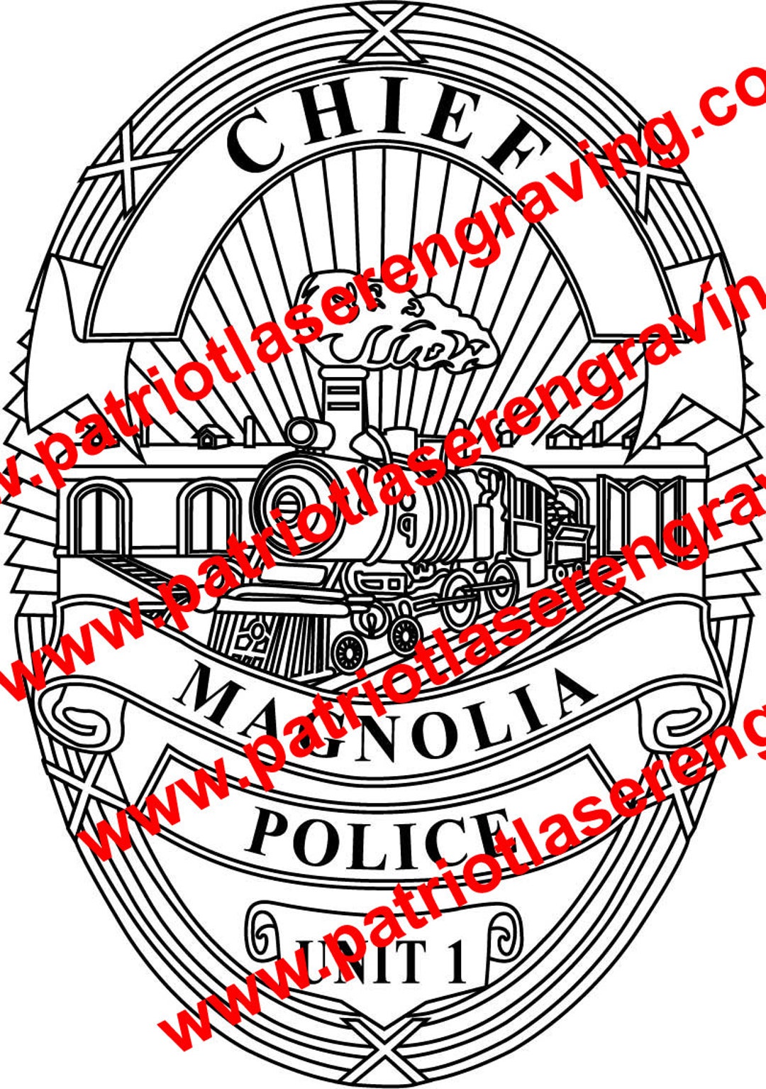 Magnolia TX Police Badge - Vector - Etsy