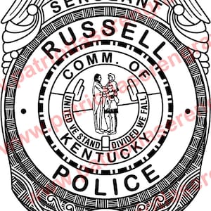 Russell Kentucky Police Department Badge - SVG Vector - Etsy