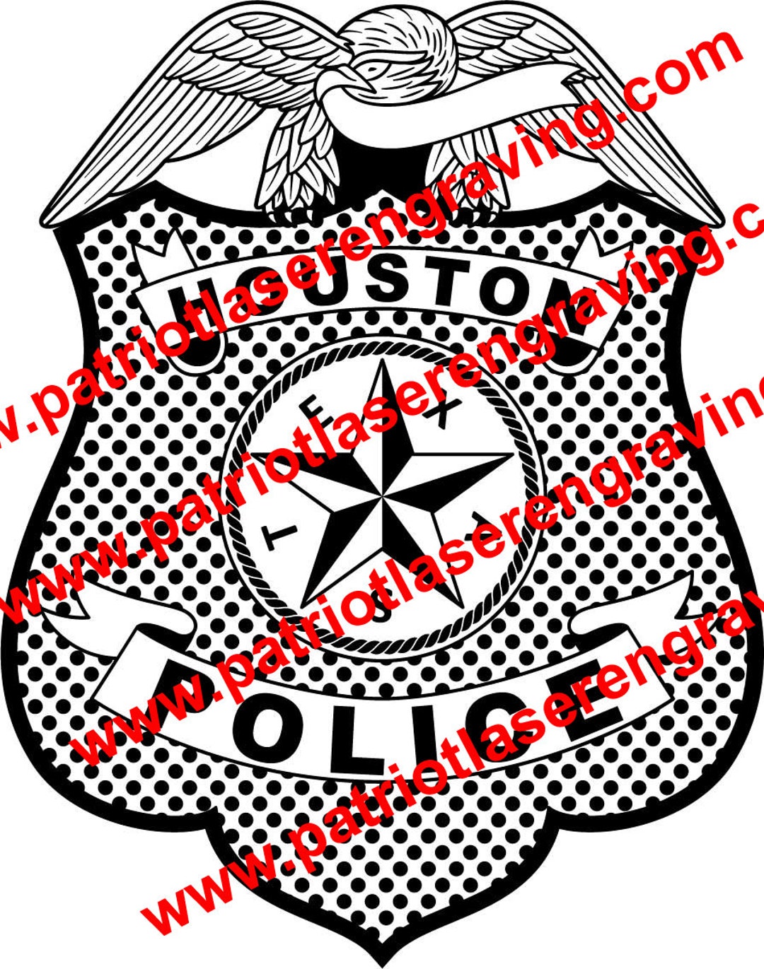 Houston TX Police Badge - Vector - Etsy