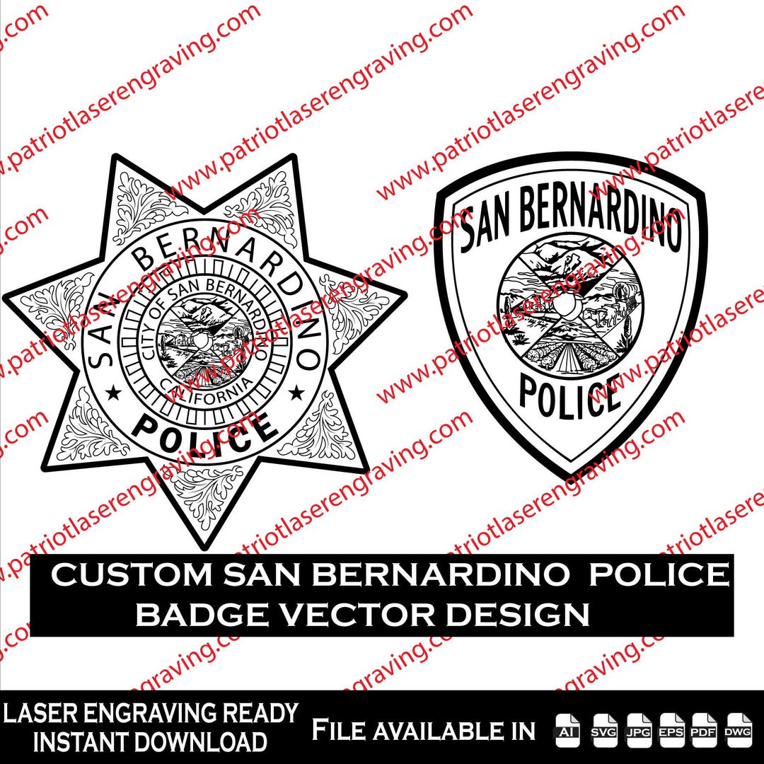 San Bernardino Police Badge - Vector - Etsy