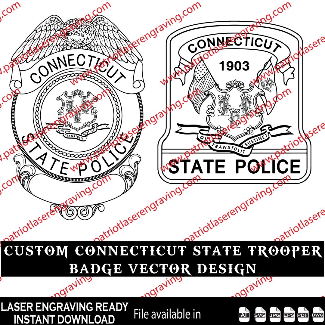 Connecticut State Trooper Badge and Patch Vector - Etsy