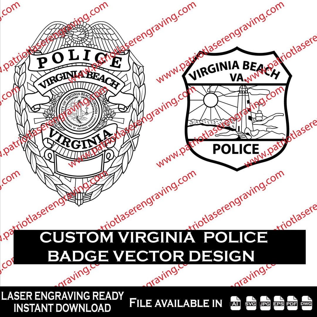 Virginia Beach VA Police Badge and Patch - Vector - Etsy