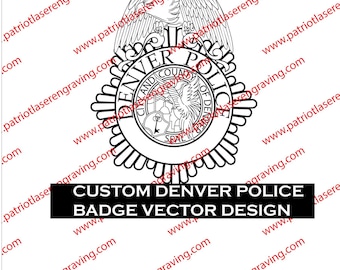 Denver Colorado Police Officer Badge SVG Vector File - Etsy