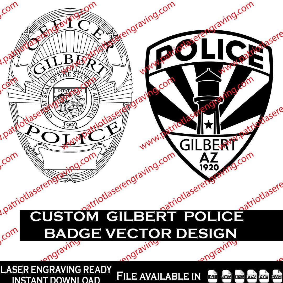 Gilbert AZ Police Badge and Patch - Vector - Etsy