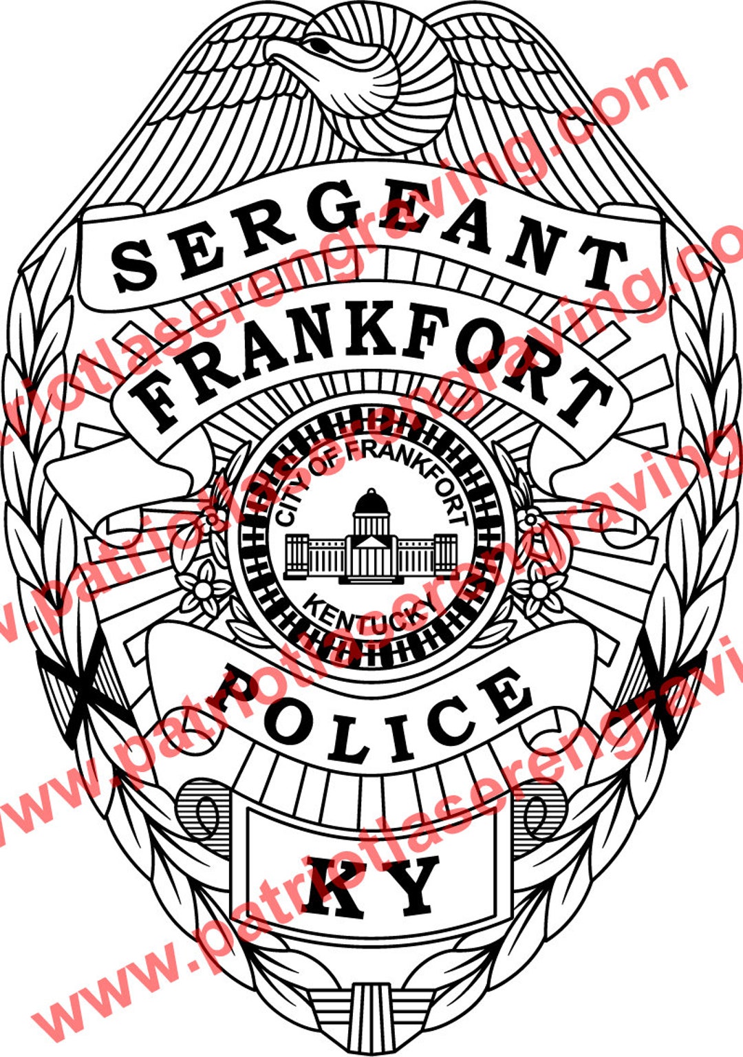 City of Frankfort, Kentucky Police Badge - SVG Vector - Etsy