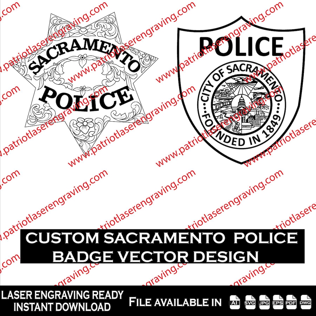 Sacramento CA Police Badge and Patch - Vector - Etsy