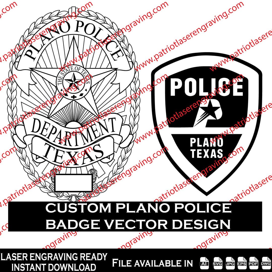 Plano TX Police Badge and Patch - Vector - Etsy