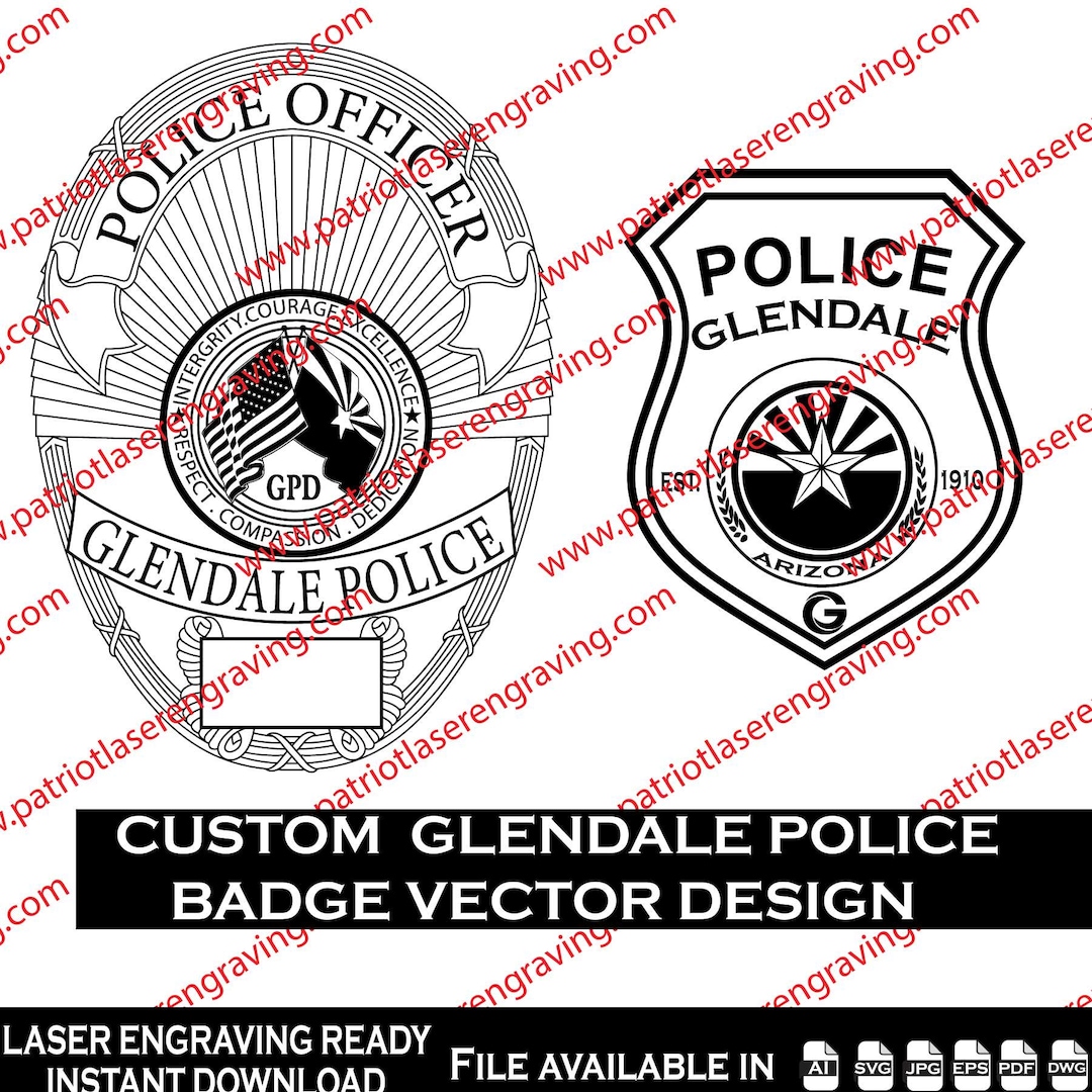 Glendale AZ Police Badge and Patch - Vector - Etsy