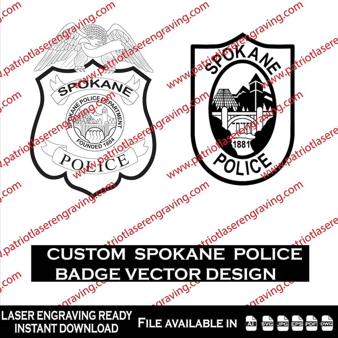 Spokane WA Police Badge and Patch - Vector - Etsy