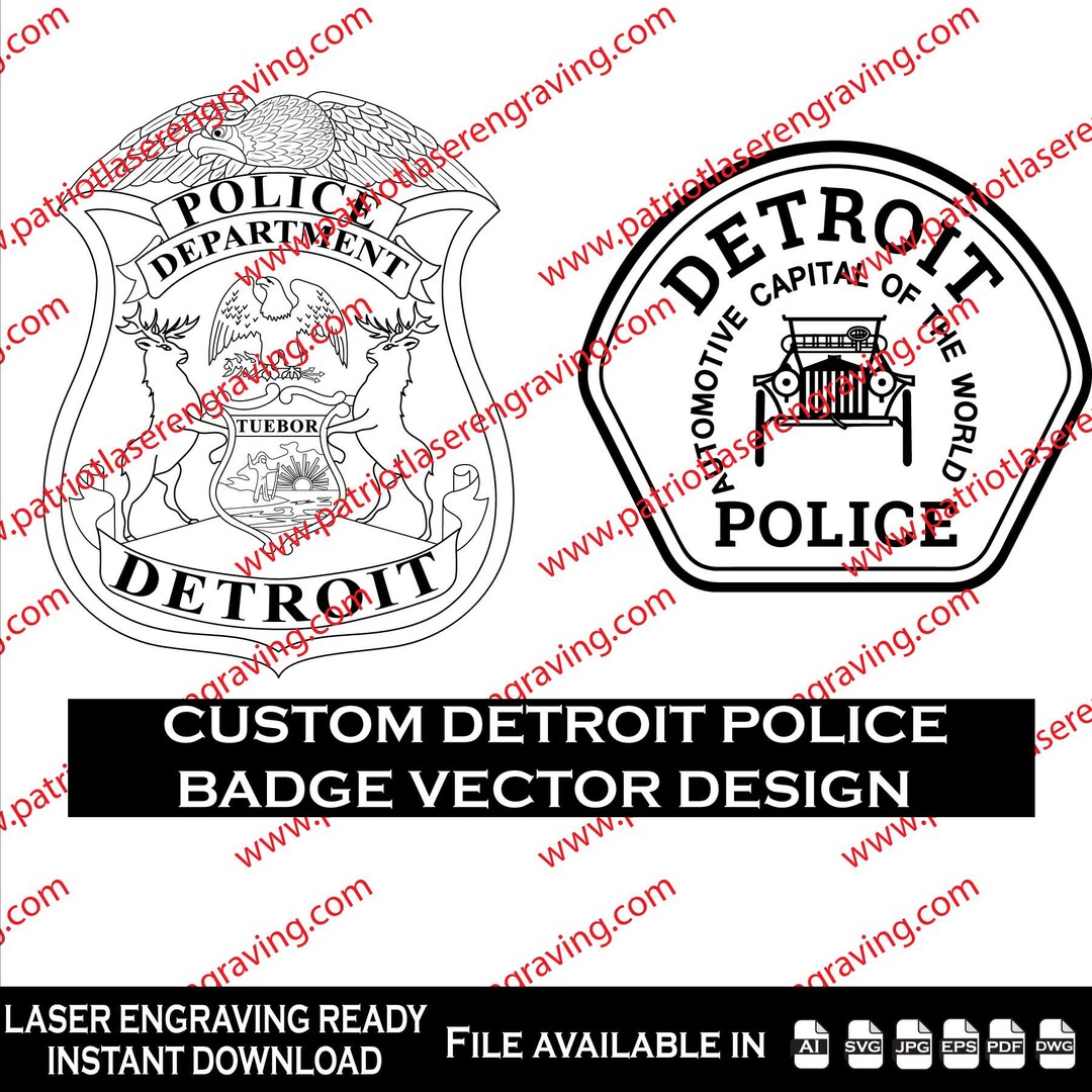 Detroit Police Badge - Vector - Etsy