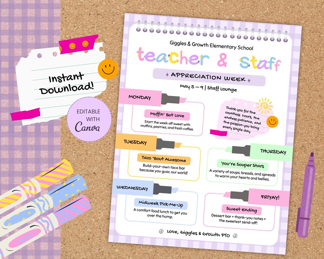 Teacher Appreciation Week Flyer, Editable Teacher Appreciation Flyer ...