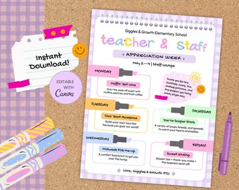 Teacher Appreciation Week Flyer, Editable Teacher Appreciation Flyer ...