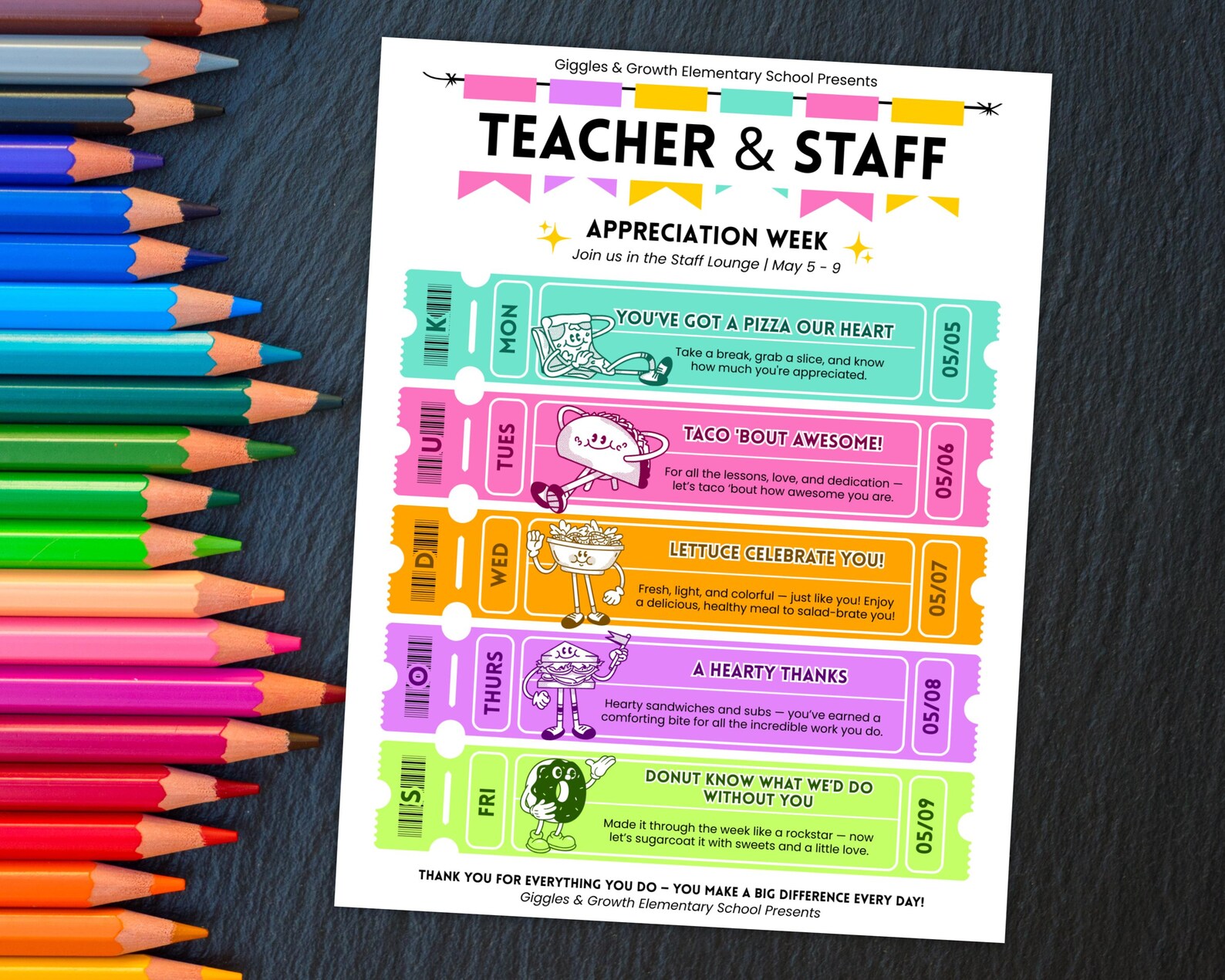 Teacher Appreciation Week Flyer, Editable Teacher Appreciation Flyer ...