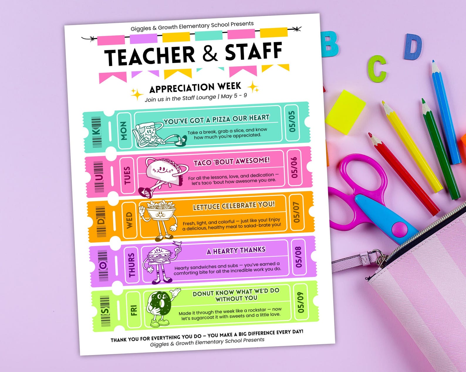 Teacher Appreciation Week Flyer, Editable Teacher Appreciation Flyer ...
