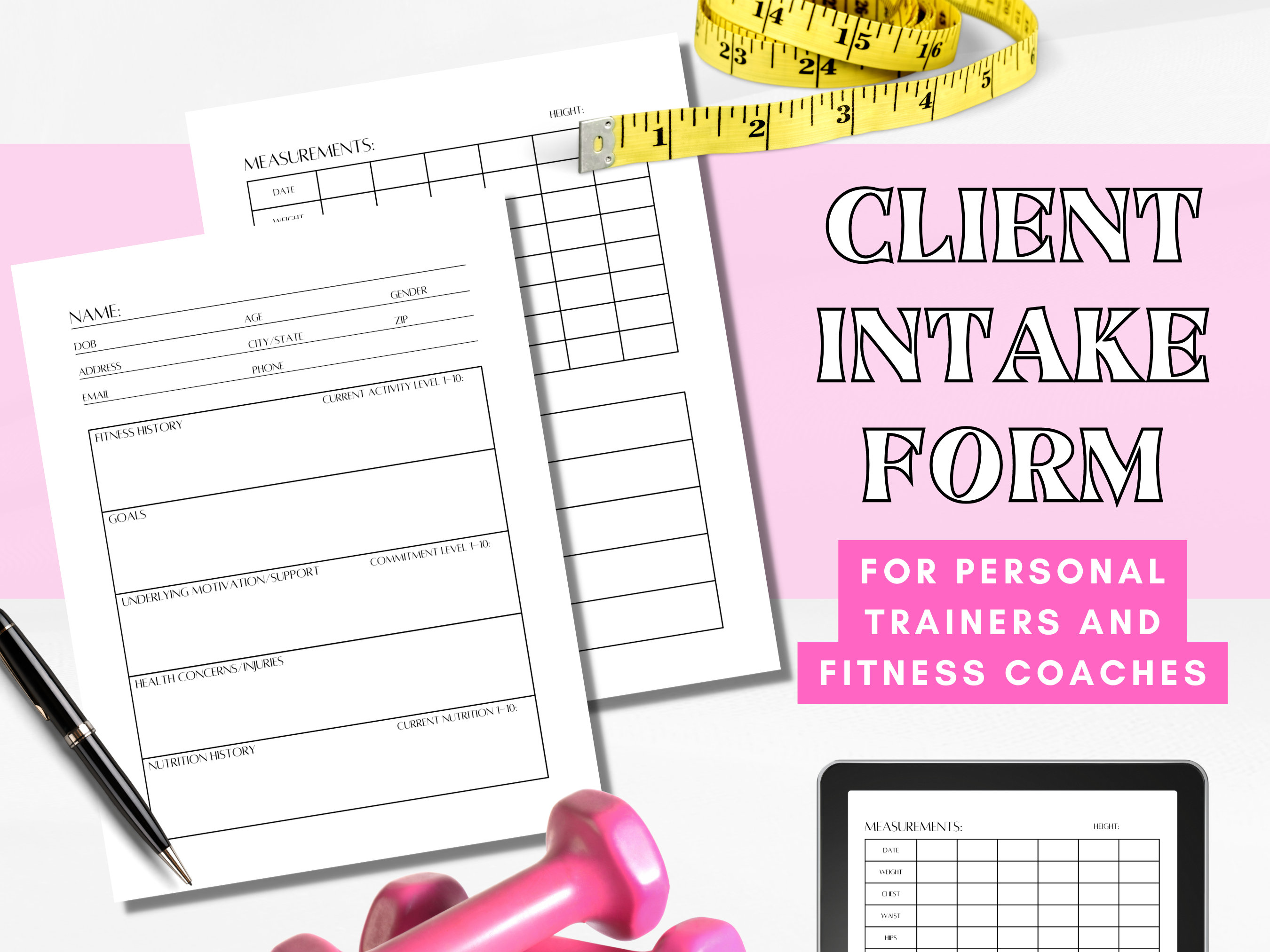Client Intake Forms Personal Trainer Client Intake Form Health Coach ...