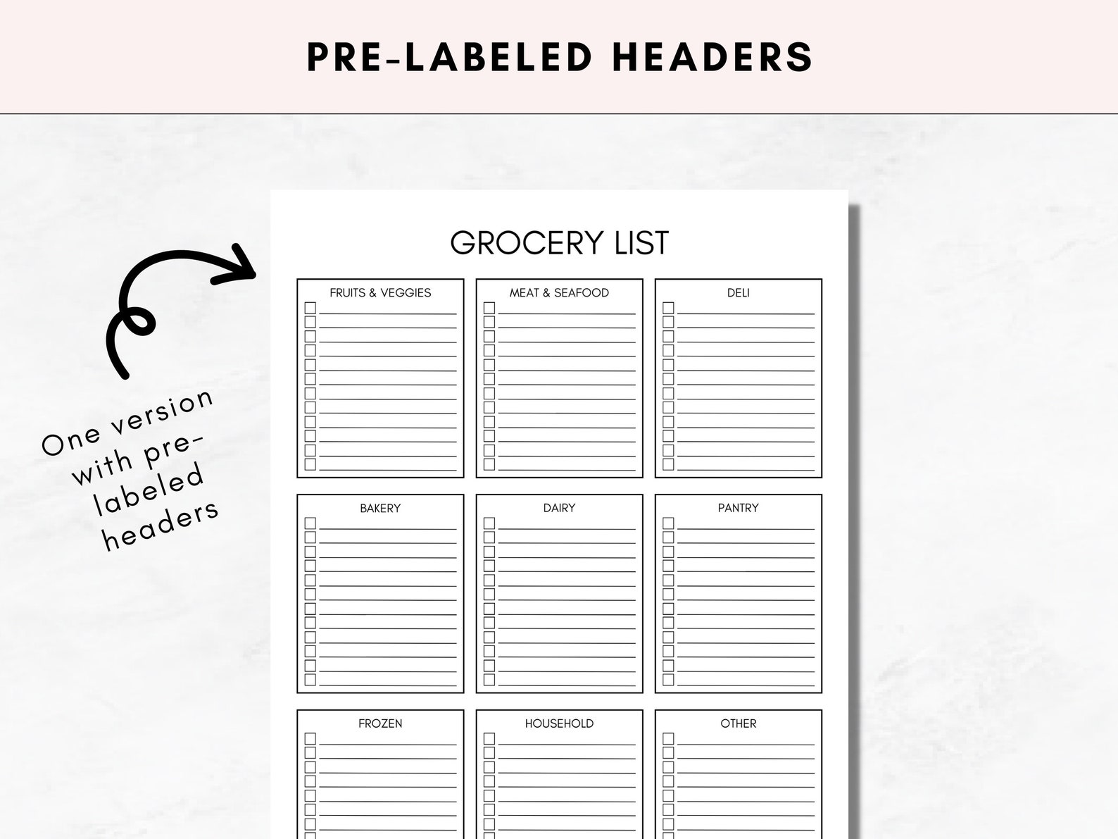 Grocery List, Custom Grocery List, Grocery List Printable, Meal Prep ...