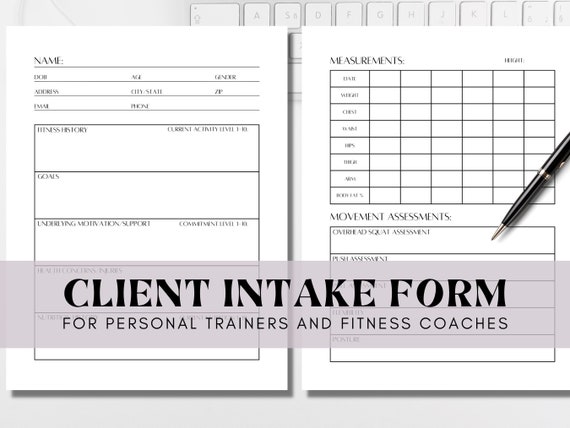 Client Intake Forms Personal Trainer Client Intake Form - Etsy Hong Kong