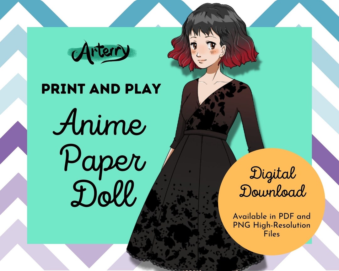 Elegant Lady Anime Paper Doll - Ready to Print - Papercraft Digital ...