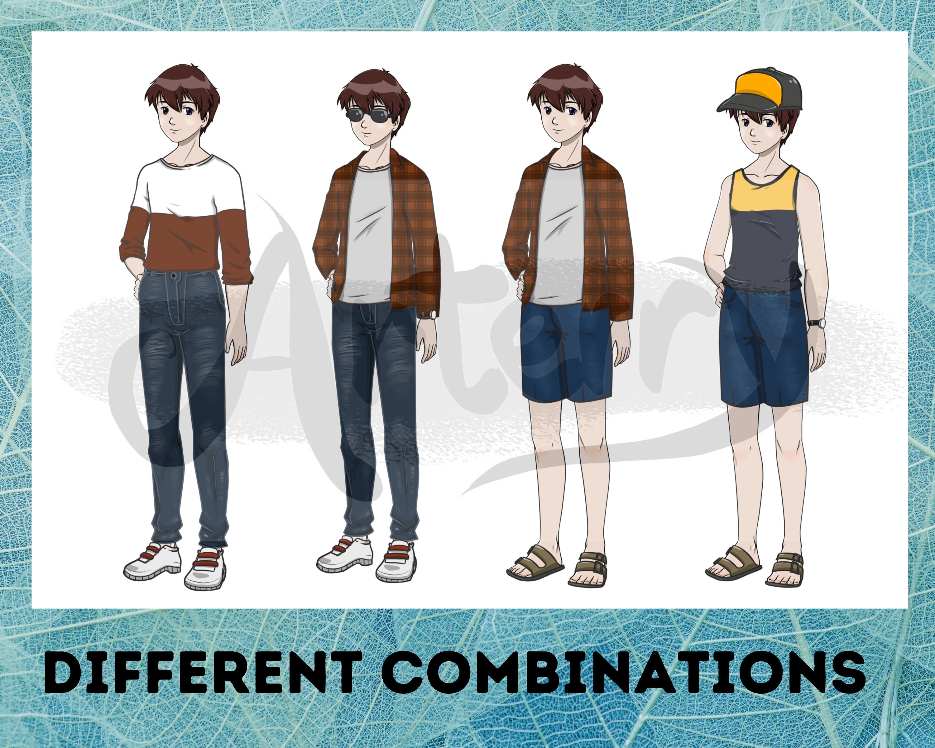 Anime Boy Paper Doll: Printable Papercraft Illustration (digital ...