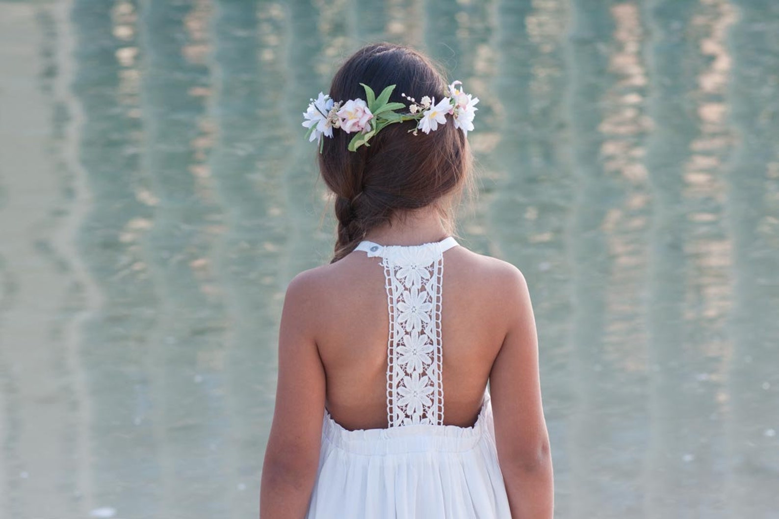 Beach Flower Girl Dress, Open Back Flower Girl Dress, Long Dresses for ...