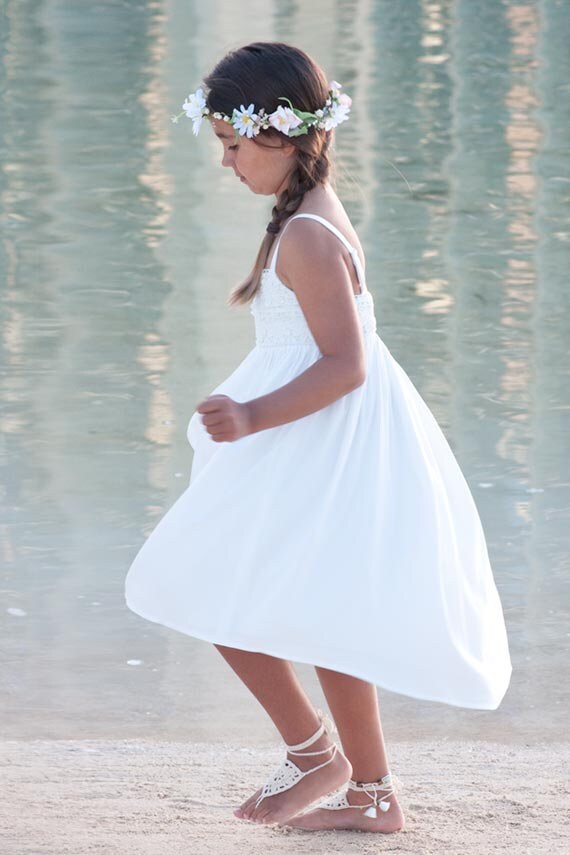 Beach Flower Girl Dress, Simple Flower Girl Dress, Casual Flower Girl ...