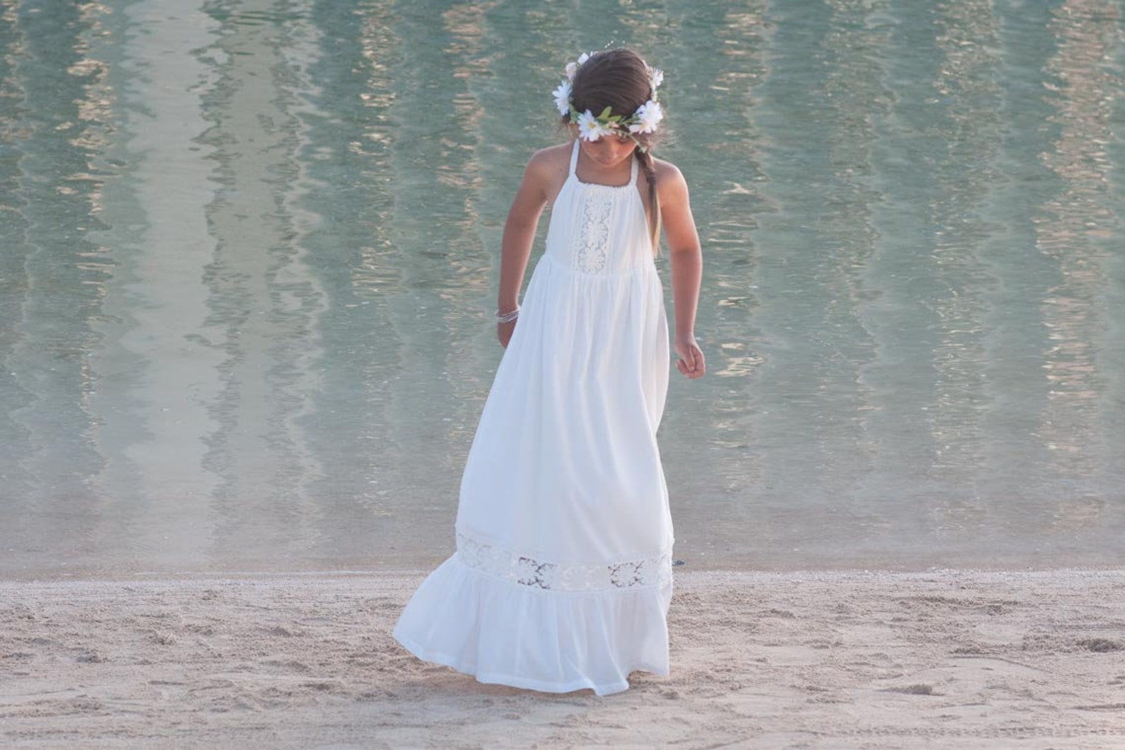 Beach Flower Girl Dress Open Back Flower Girl Dress Long - Etsy