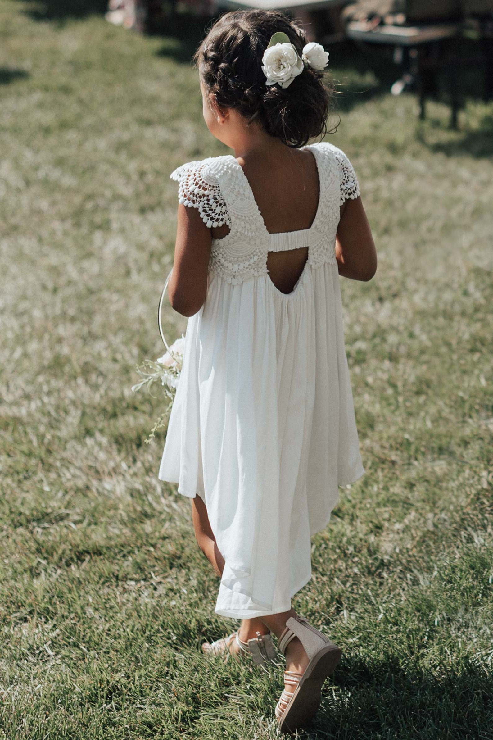 Bohemian Flower Girl Dress Rustic Flower Girl Dress Elegant | Etsy ...