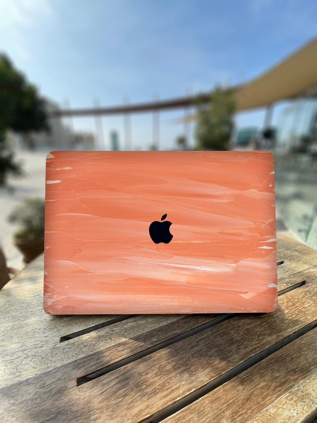 Peach Oil Paint Brush Strokes MacBook Case | Artistic Laptop Skin ...