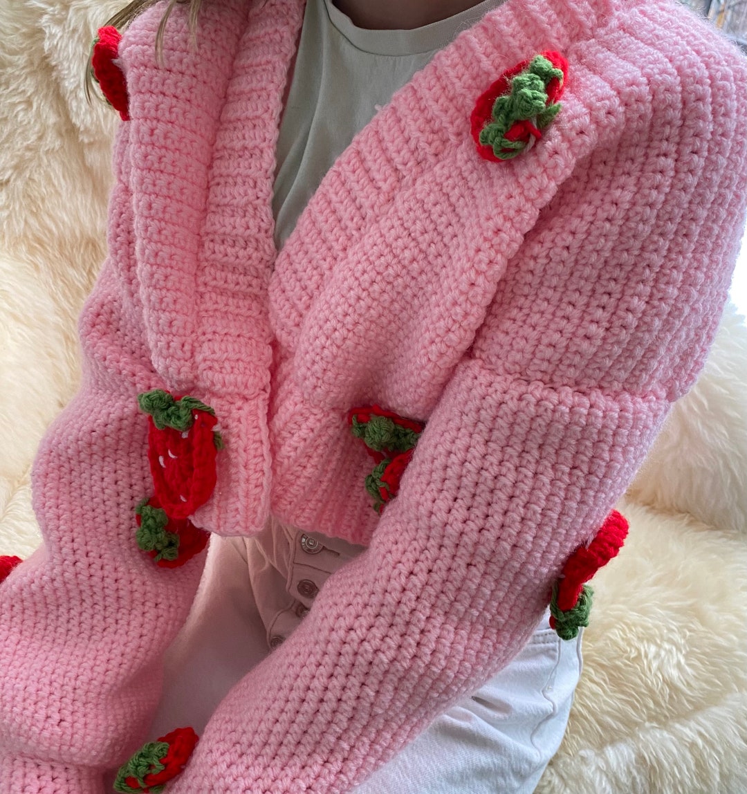 Customizable Strawberry Cardigan - Etsy