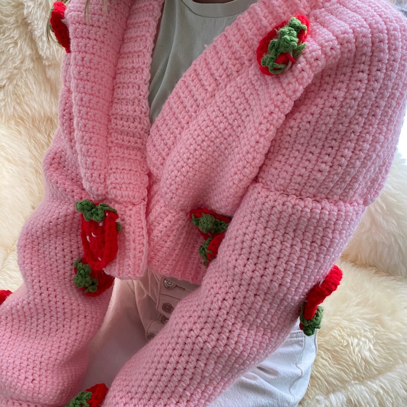 Strawberry Cardigan - Etsy