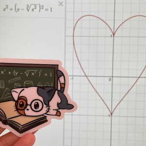Math Cat Sticker (CLEAR Sticker) - Etsy