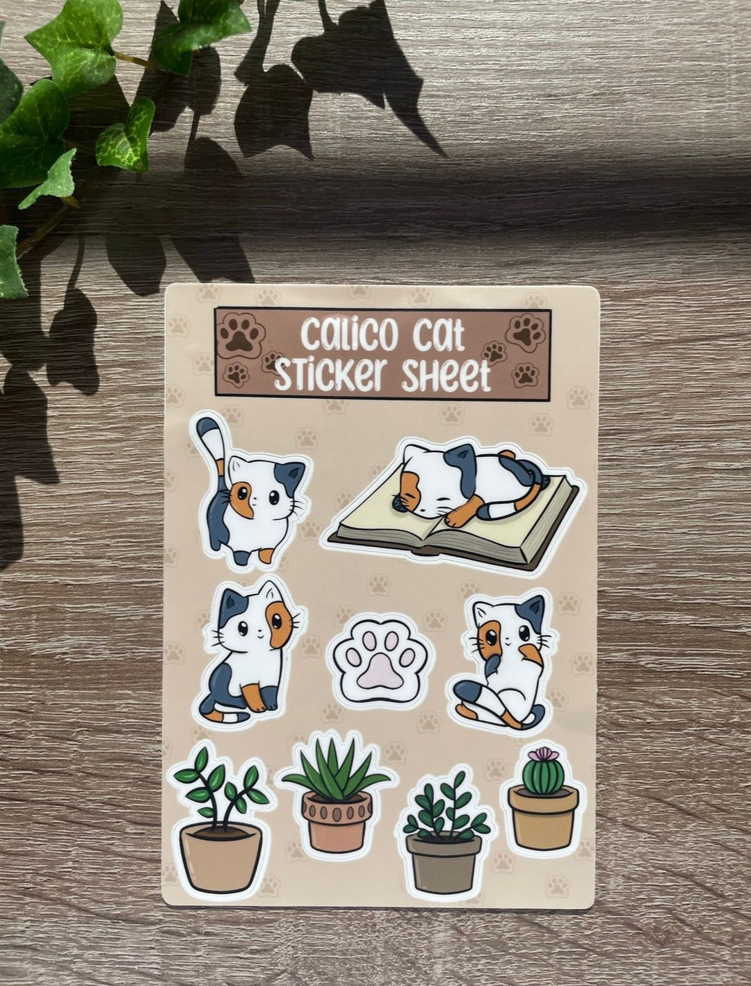 Calico Cat Sticker Sheet - Etsy