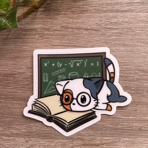 Math Cat Sticker (CLEAR Sticker) - Etsy