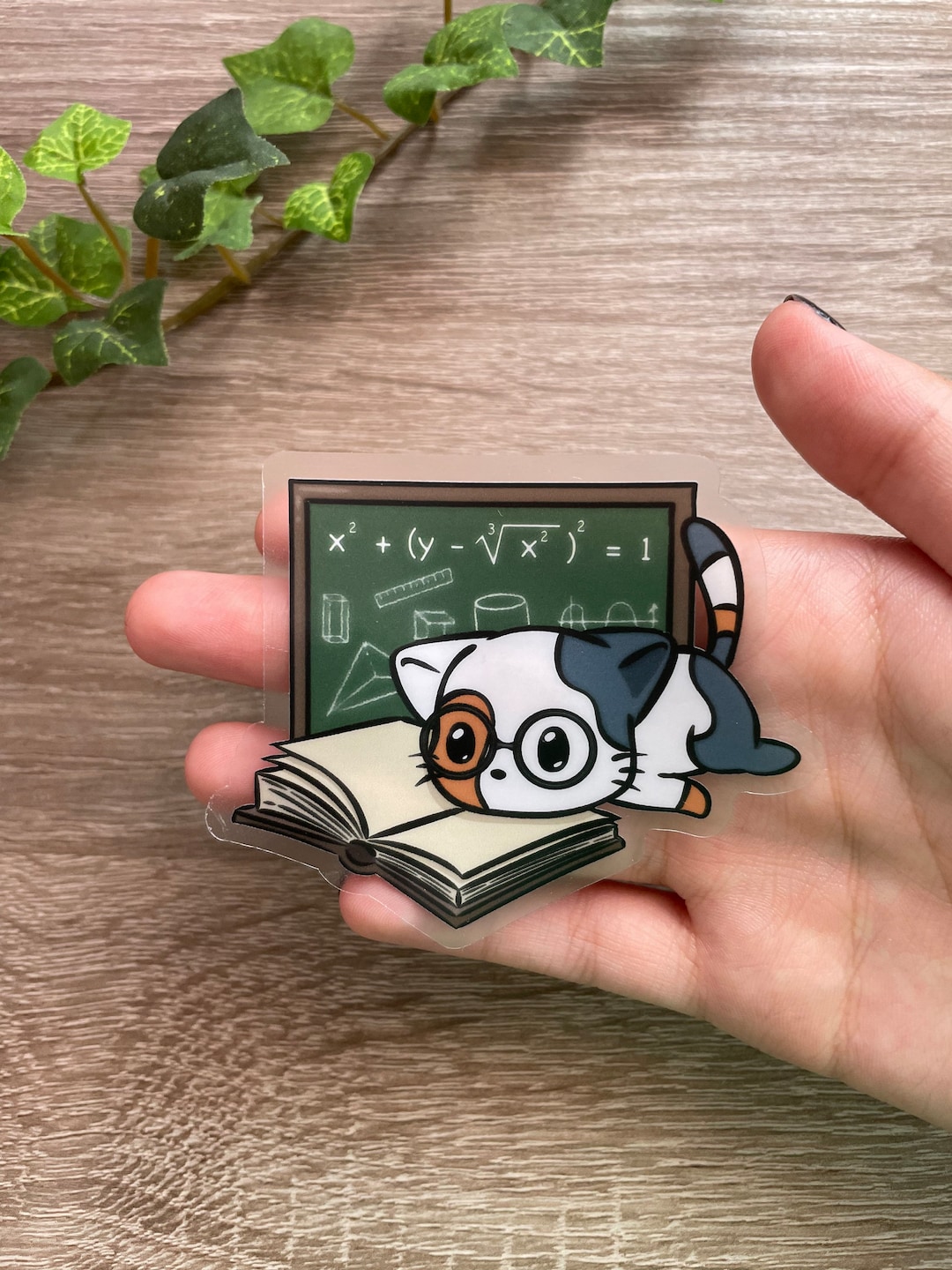 Math Cat Sticker (CLEAR Sticker) - Etsy