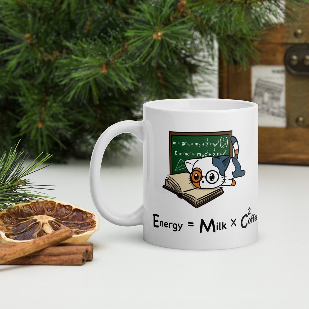 Math Cat EMC2 Coffee Mug - Etsy