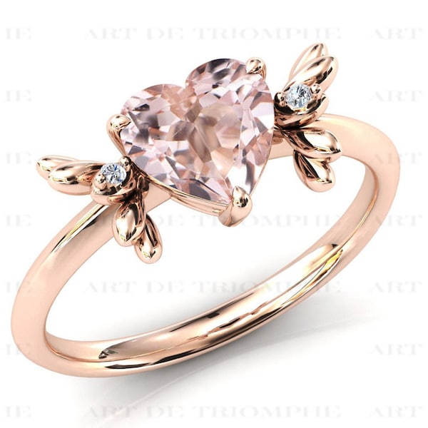 Heart Shaped Morganite Ring - Etsy