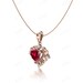 Heart Shape Ruby Pendant for Women Art Deco Ruby Gemstone Necklace ...