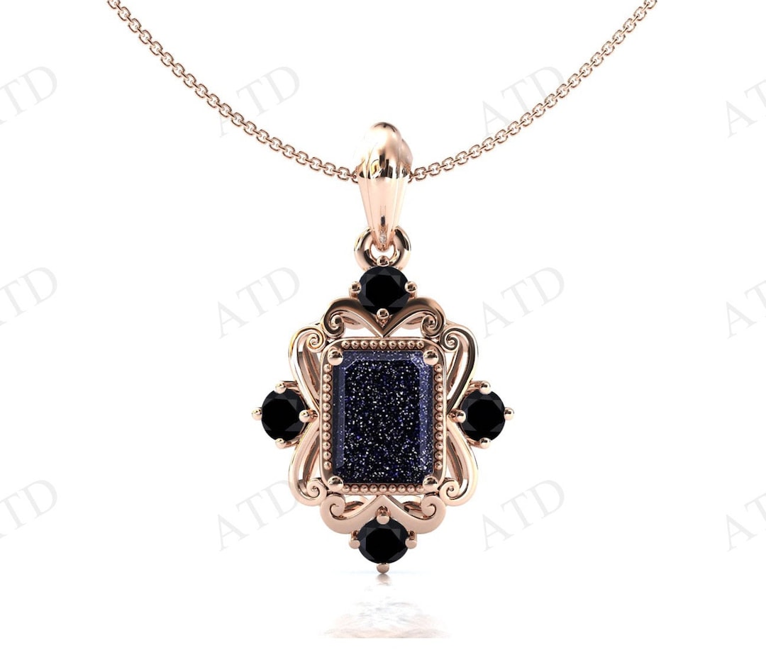 Galaxy Blue Sandstone Pendant for Women 925 Silver Blue Sandstone ...