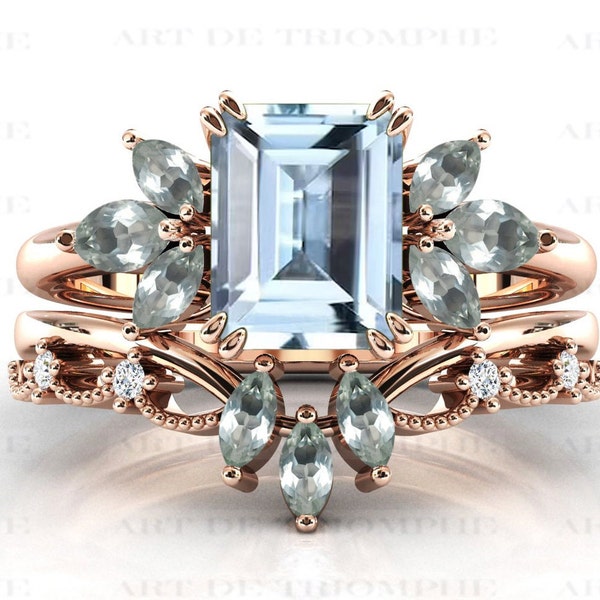 Gemstone Ring Set - Etsy