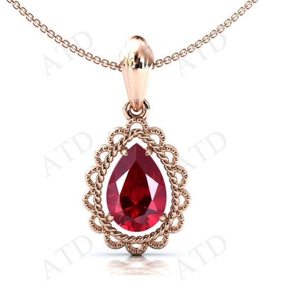 Ruby Pendant - Etsy