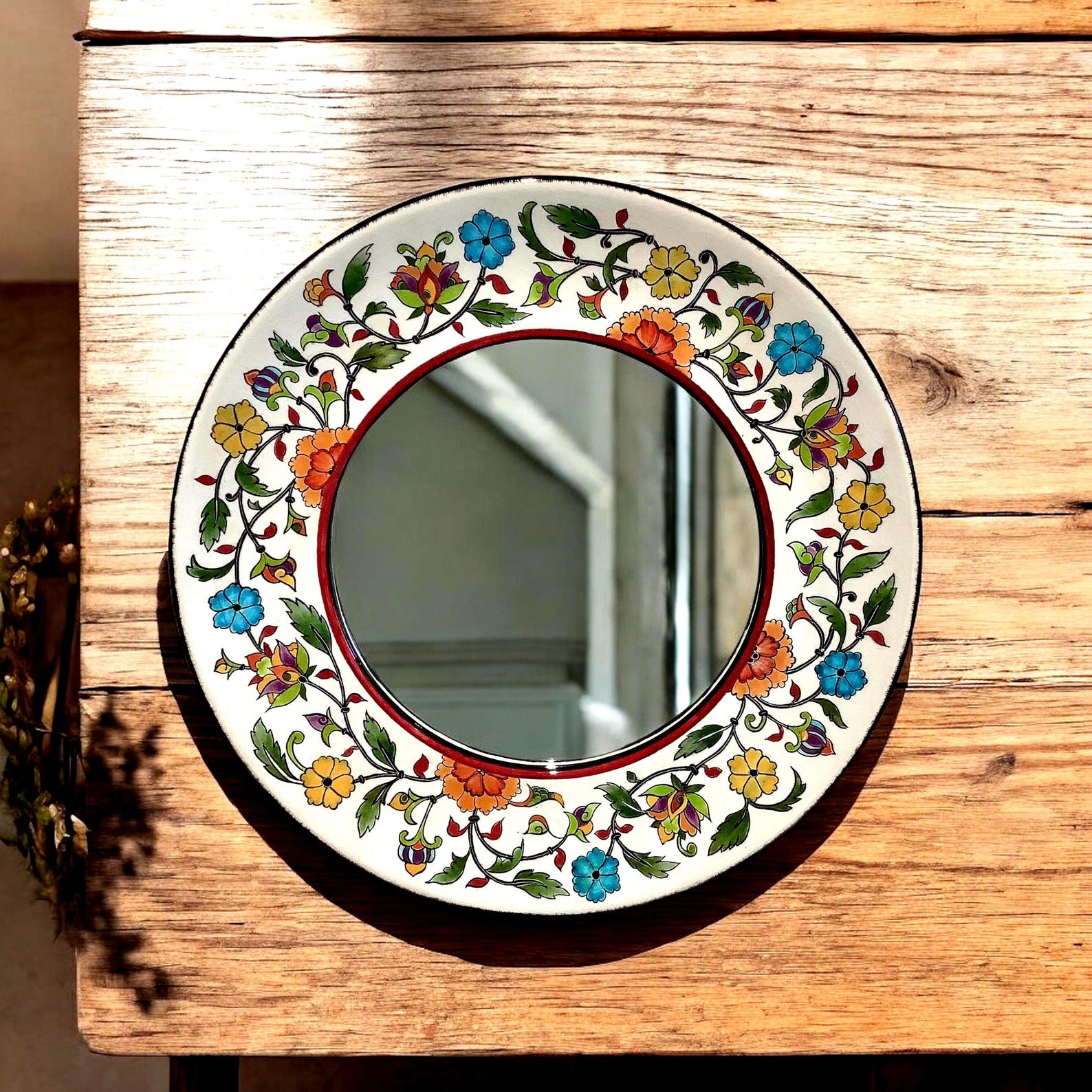 Traditional Turkish Art Cini, Handmade Mirror - Etsy