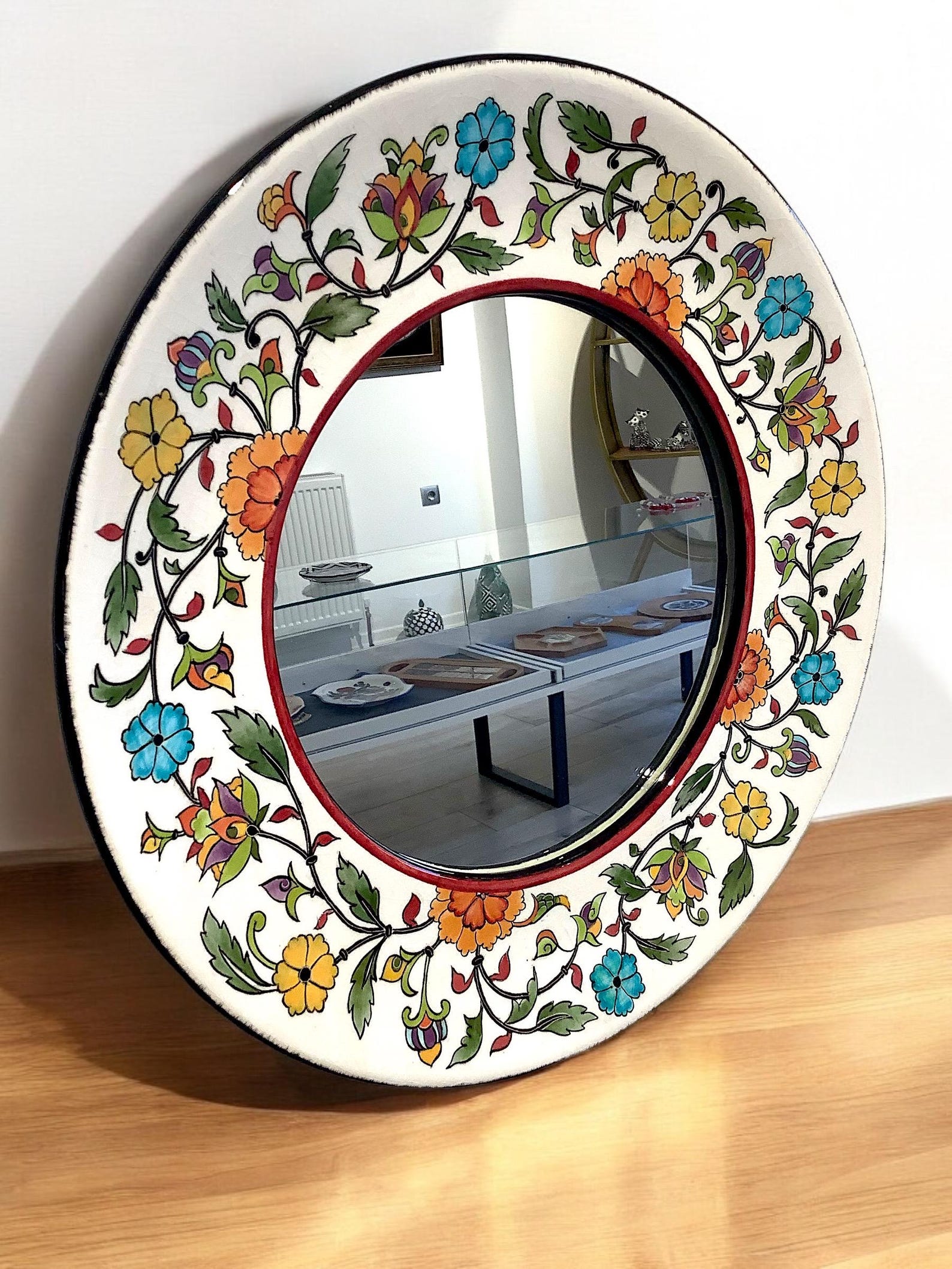 Traditional Turkish Art Cini, Handmade Mirror - Etsy