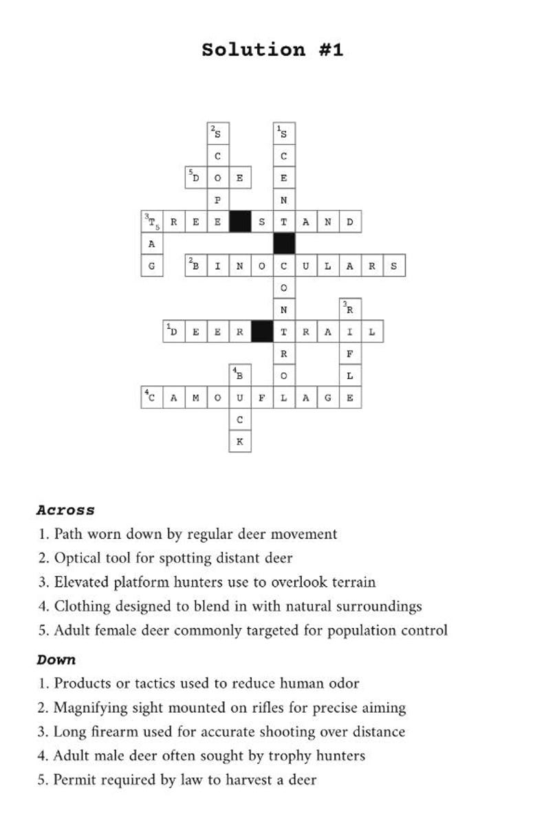 Deer Hunter Crossword Puzzle Book | 60 Hunting Word Games (PDF Download ...