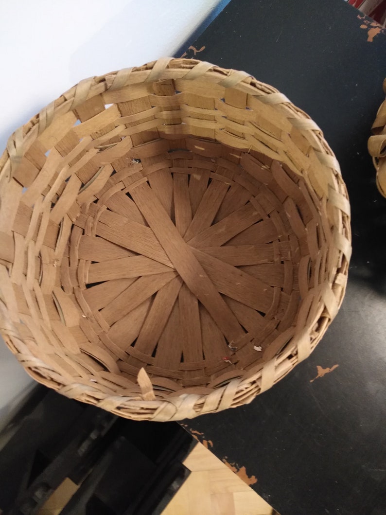 Vintage Maine Native American Penobscot Wabanaki Basket Porcupine Curls ...