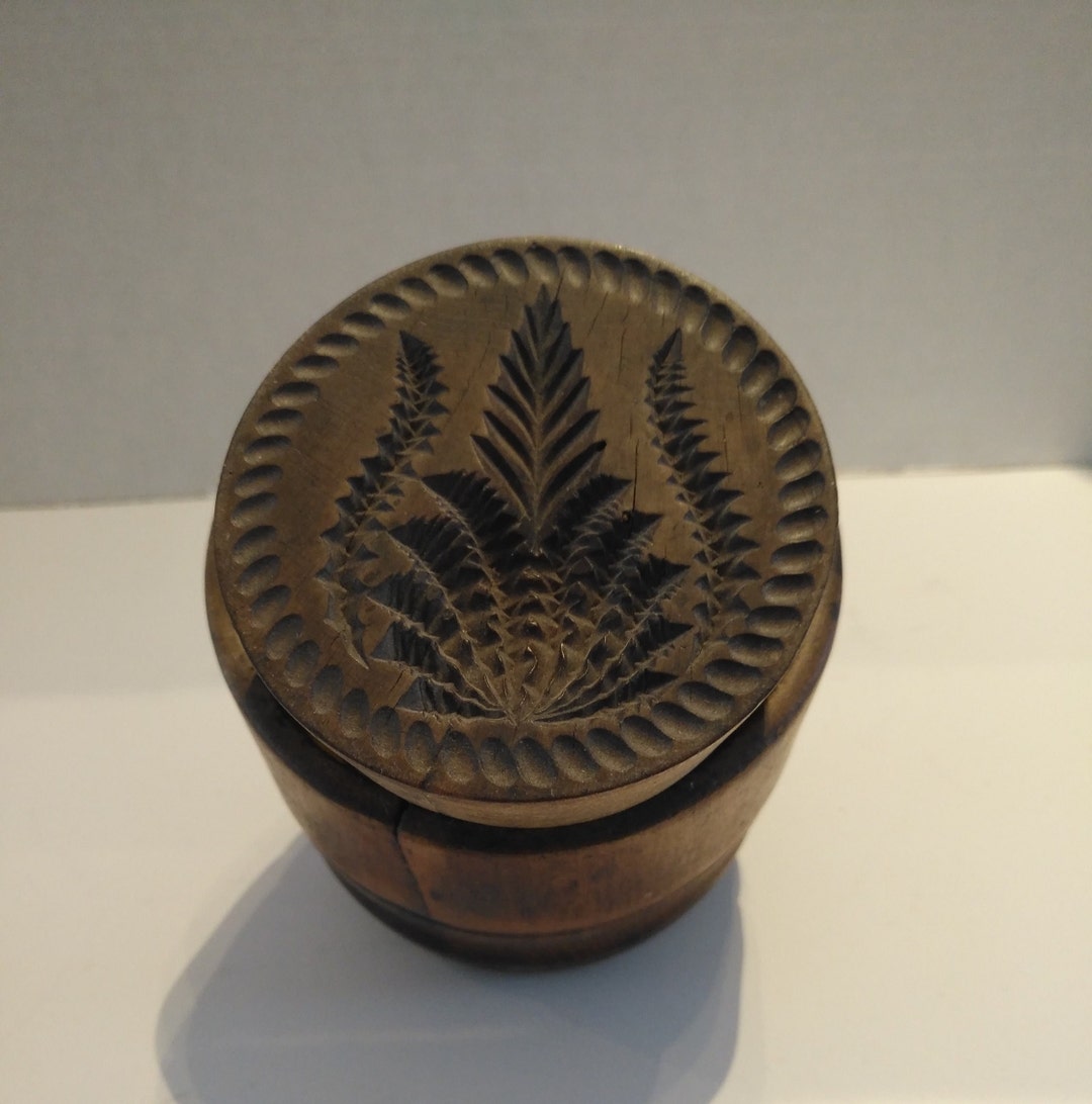 Butter Mold Press Stamp Hand Carved Large Antique Primitive Farmhouse ...