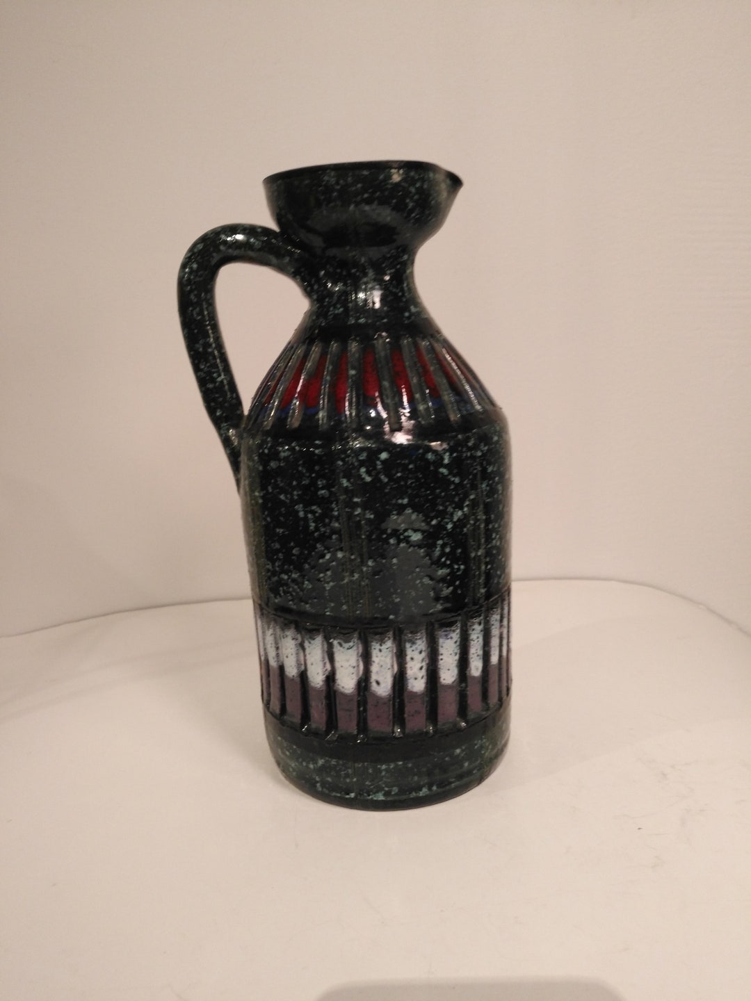 Vintage MCM Atomic Italy Pottery Art Vase - Etsy