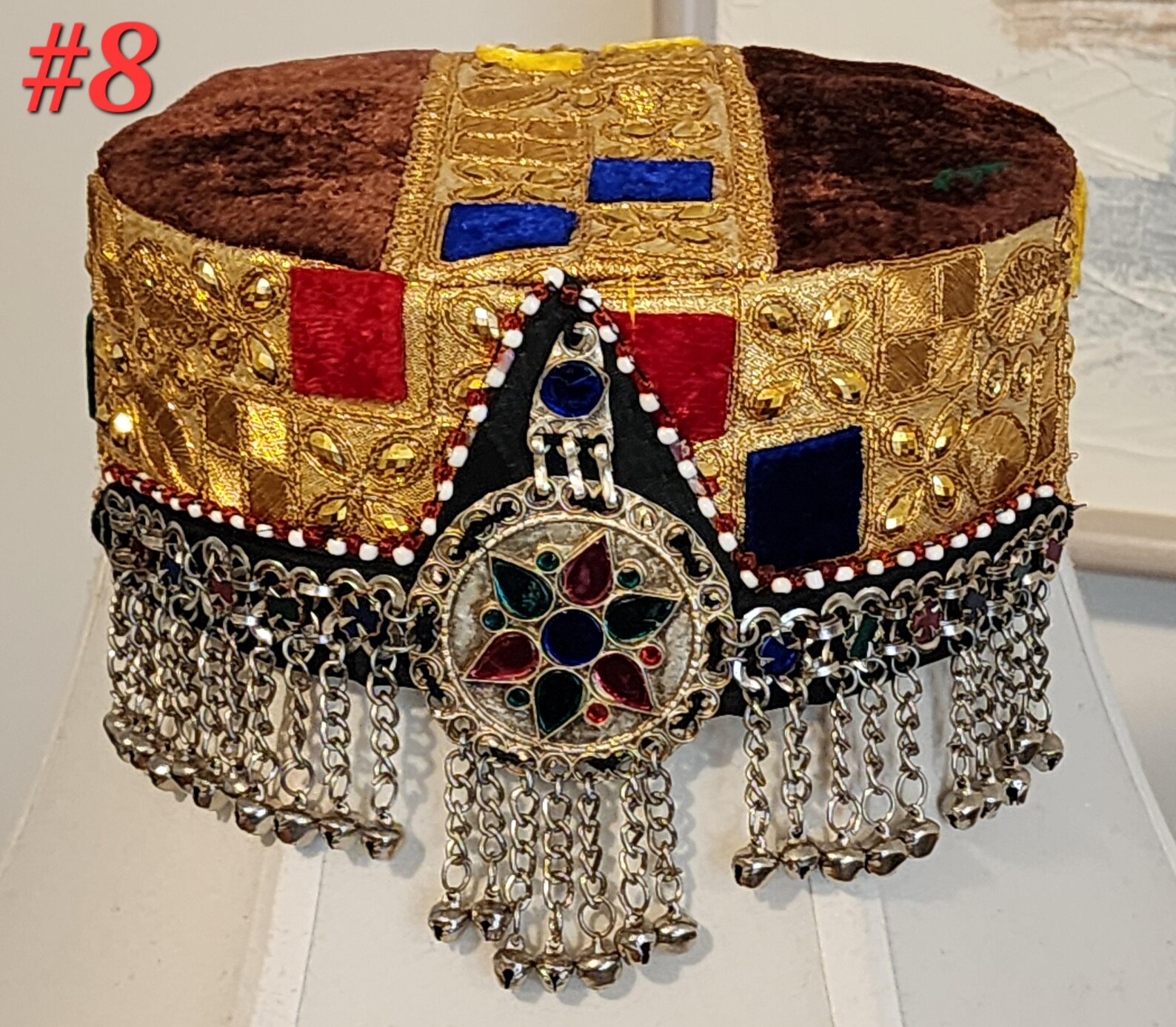 Traditional Afghan Cap With Headpiece Jewelry (22" Round) - Etsy
