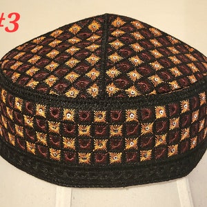 Traditional Embroided Round Cap for Men. Sizes 22" & 22.5". Free ...